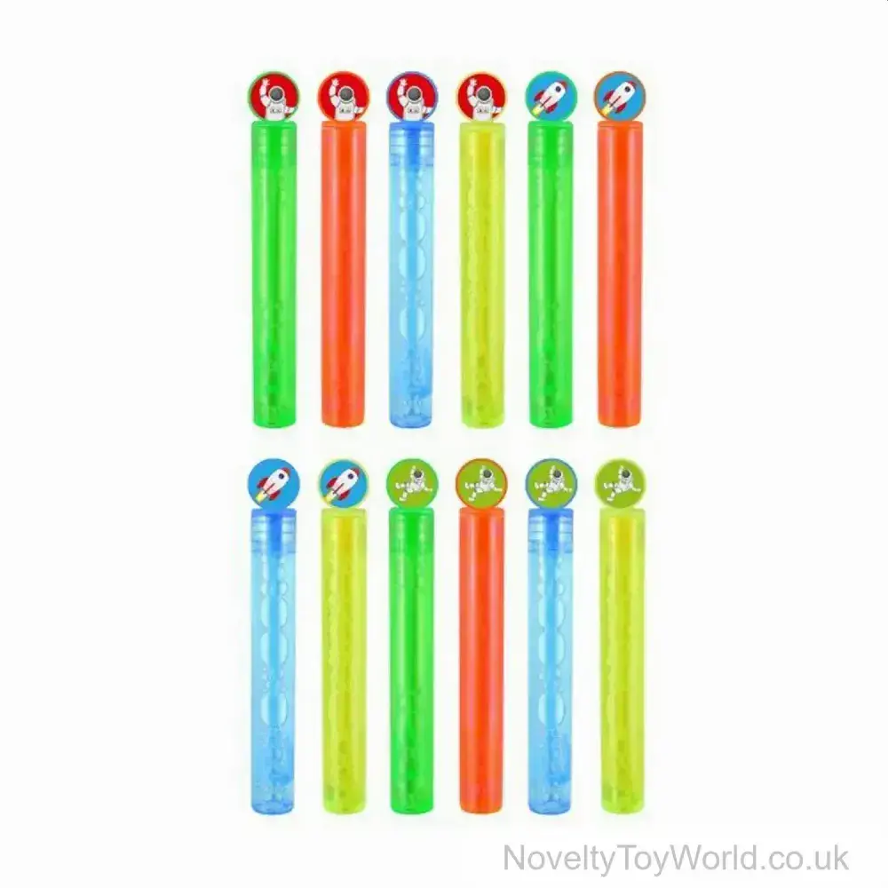 Space Themed Mini Bubble Tubes - Pack of 12 (4ml) | Bulk Bubbles