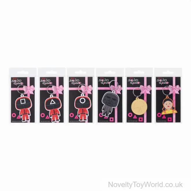 Squid Game Official Licensed Keyrings - 6 Assorted | Branded Keychains