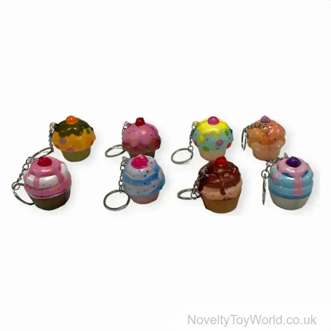 Squishy Stress Ball Cupcake Keyring (5cm) | Wholesale