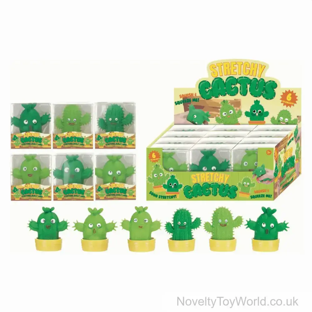 Stretchy Squishy Cactus Novelty Toy - 6 Assorted | Unique Wholesale Toys