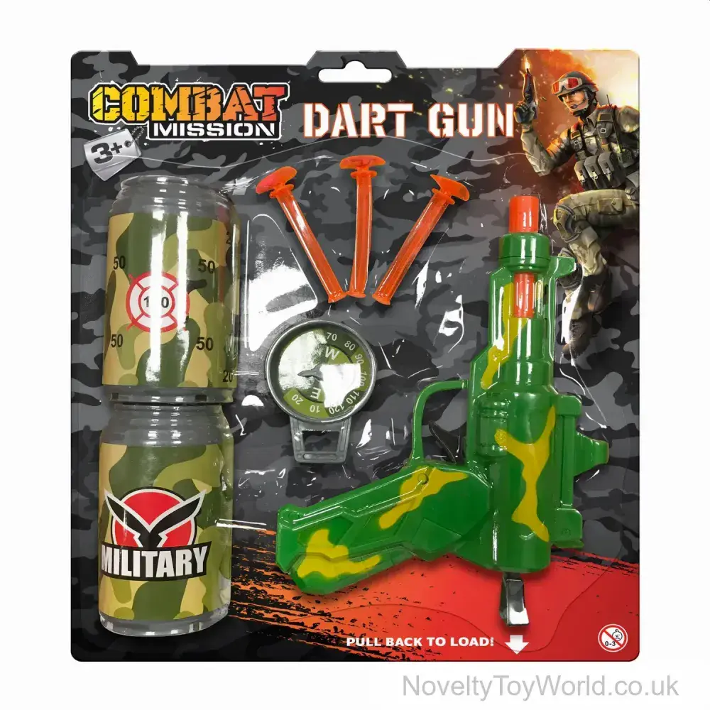 Bulk Buy | Suckered Army Dart Gun With Cans & Accessories | Wholesale Toys