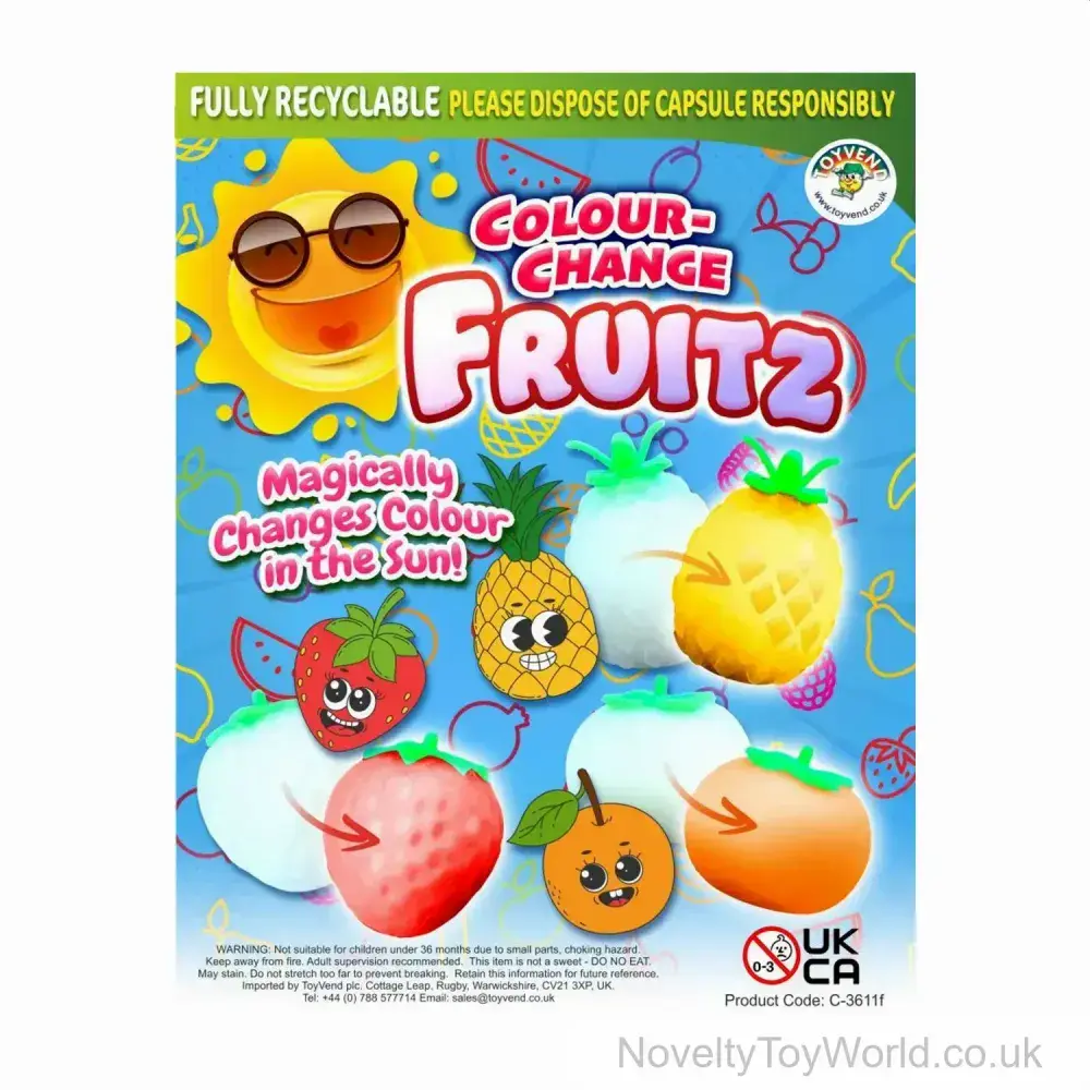 Sun Colour Changing Squishy Fruit in Vending Capsule (55mm) | Wholesale