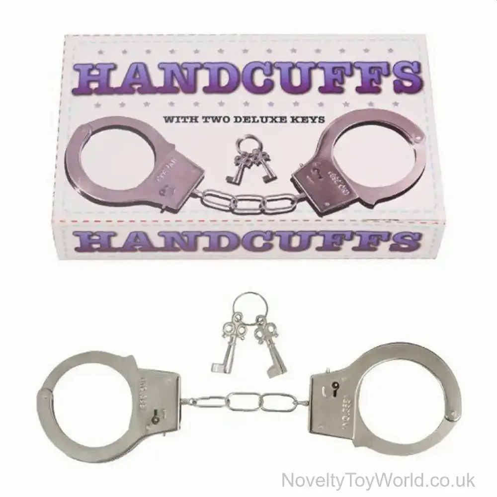 Toy Steel Handcuffs with Safety and Key | Wholesale Sheriff Role Play Toys