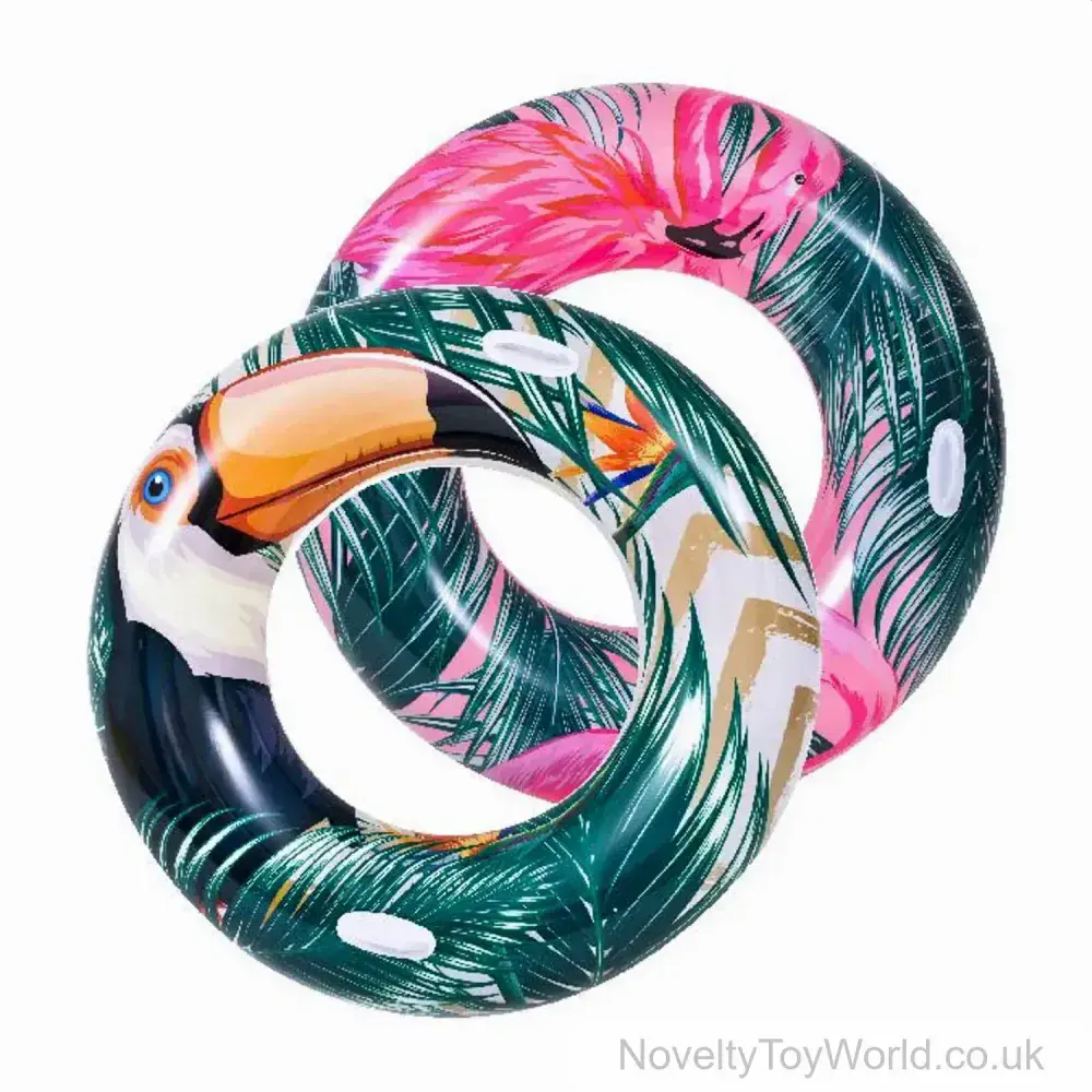 Tropical Turbo Swim Ring Tube - Flamingo & Toucan (107cm) | Wholesale ...