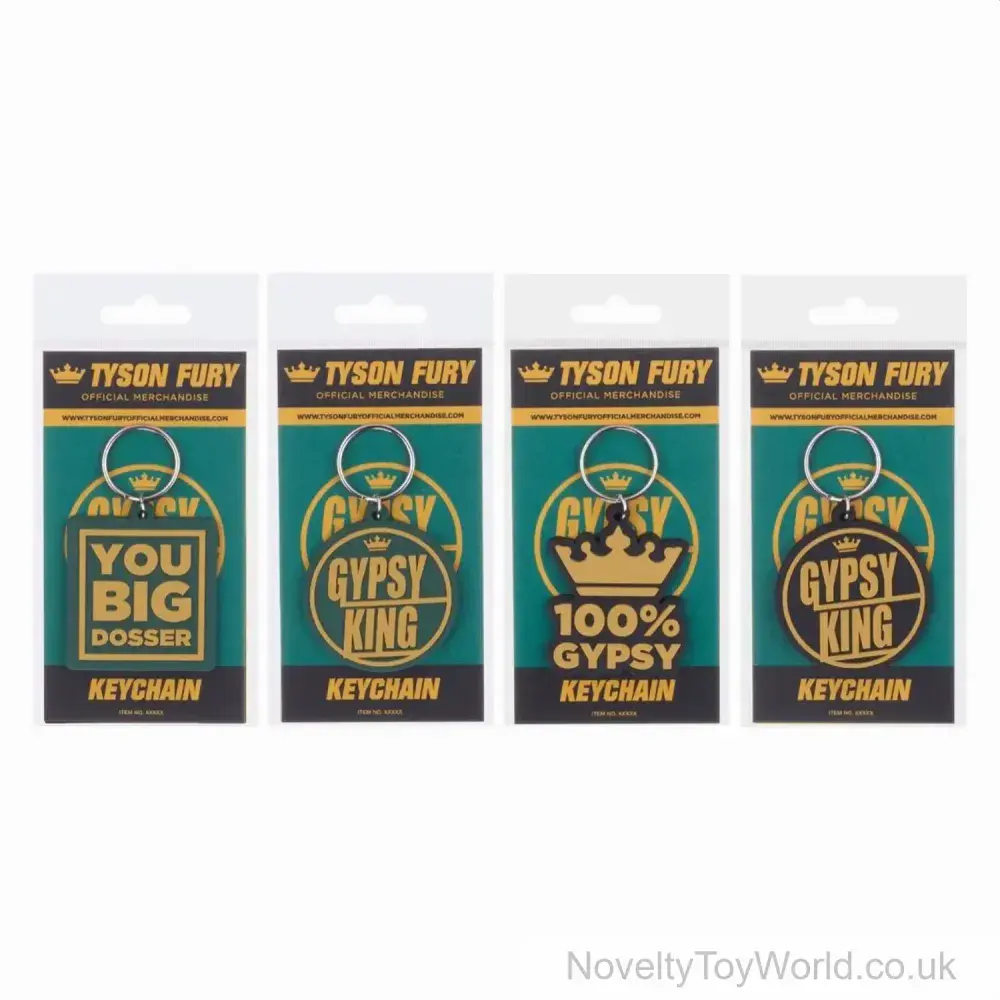 Tyson Fury Merchandise PVC Keyrings - 4 Assorted | Bulk Licensed Keychains