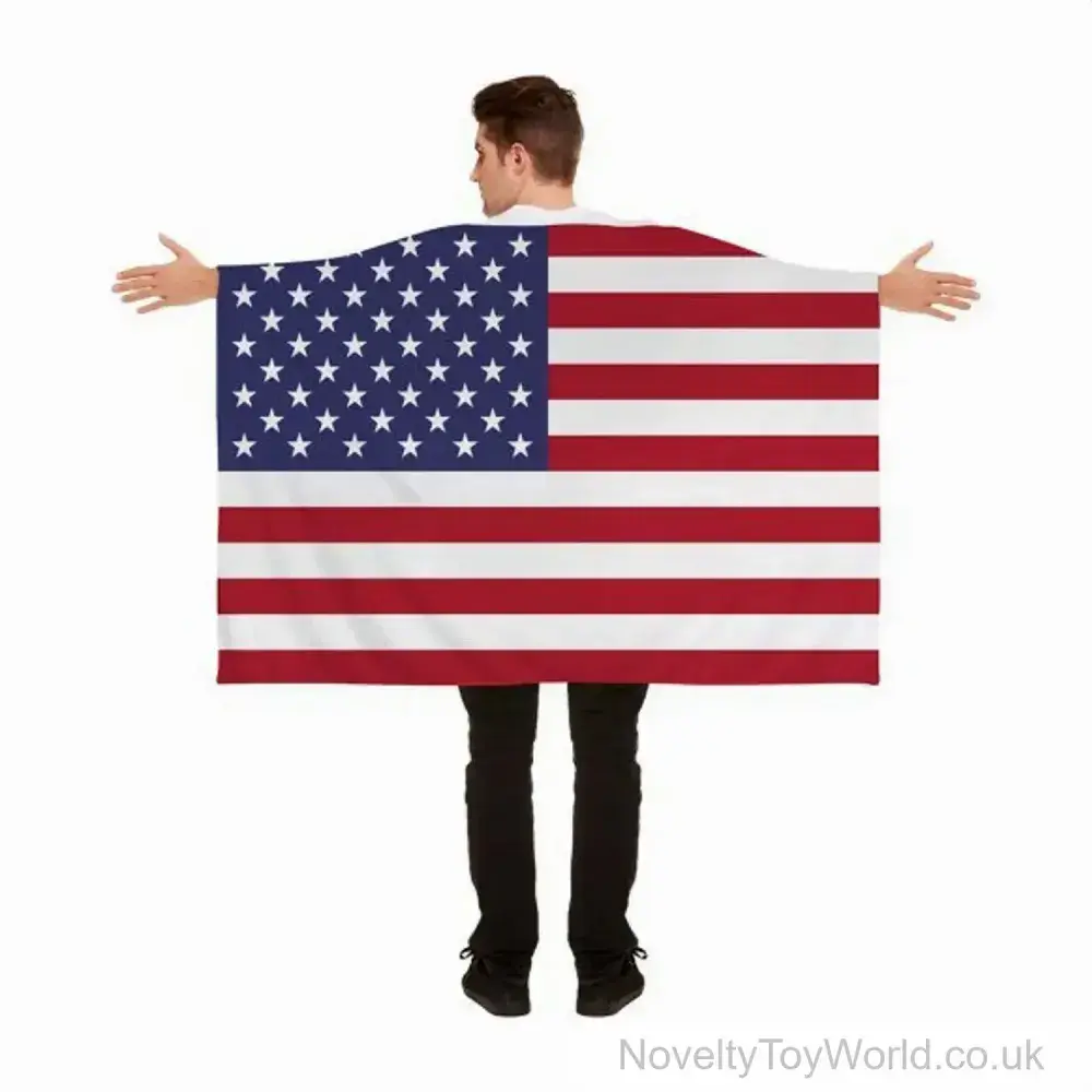 USA Flag Fancy Dress Cape (152cm x 90cm) | Wholesale USA Fancy Dress UK