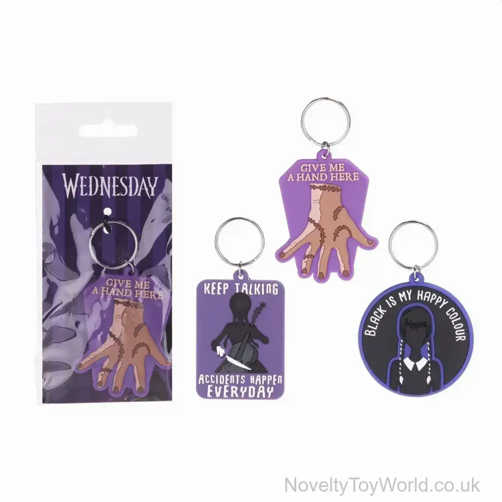 Wednesday The Addams Family Keyring - 3 Assorted | Licensed Wholesale