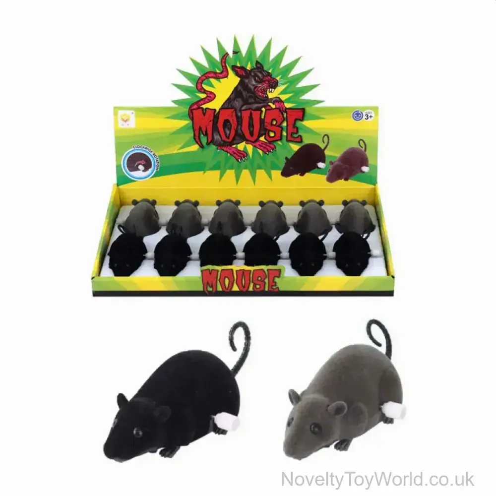Wind Up Joke Mouse (12cm) | Bulk Buy Joke Toys UK