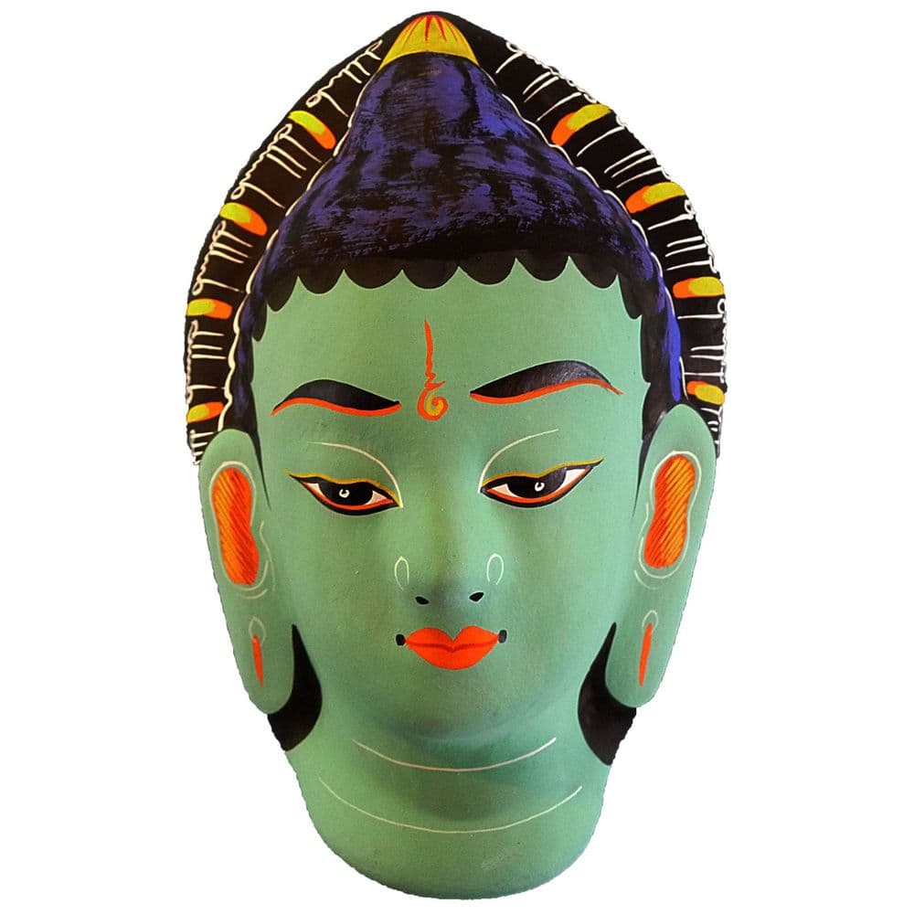Buddha mask in mint green