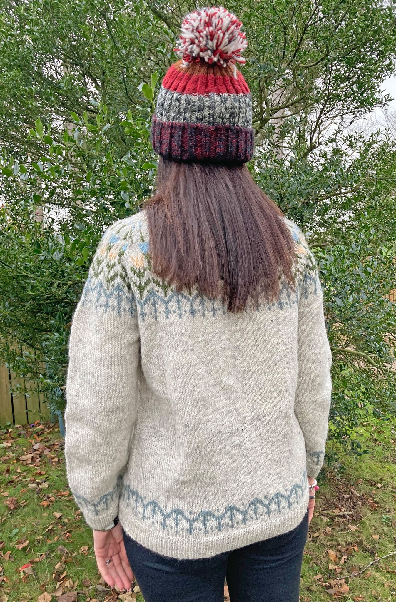 Cream hand knitted Fair Isle sweater