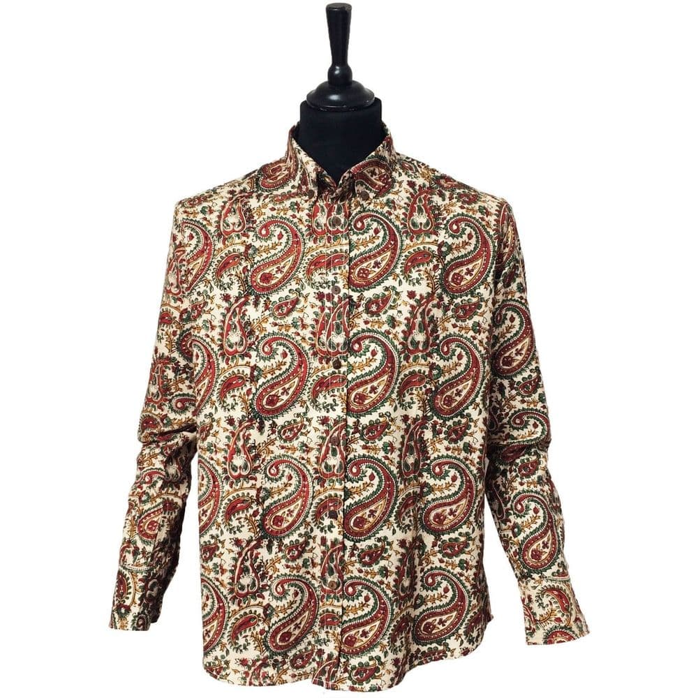 Long sleeve printed cotton shirt Pattern L