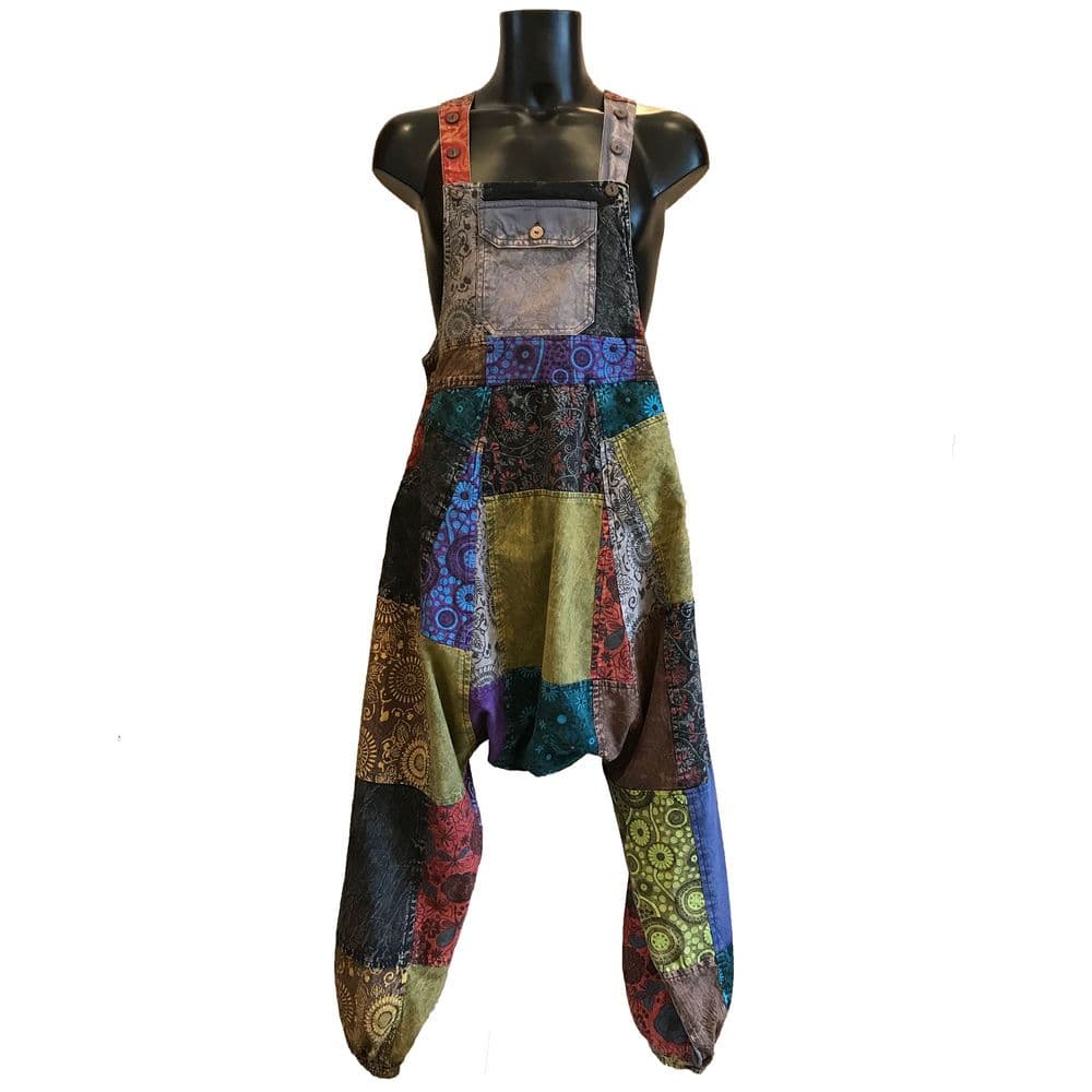 Patchwork Baggy Dungarees