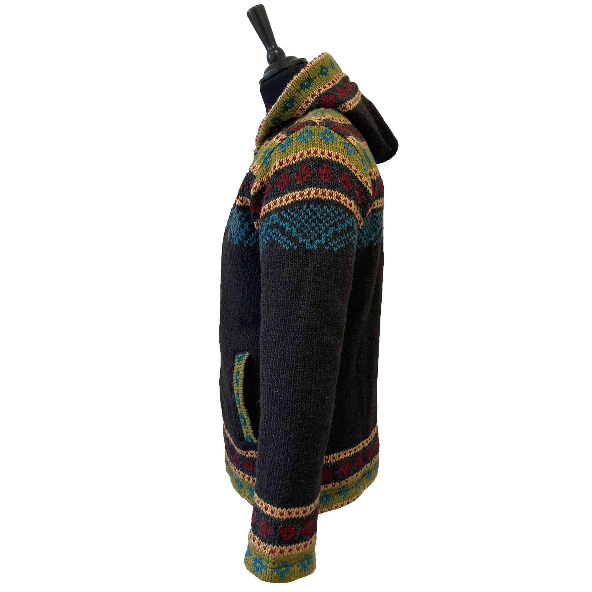 Woollen Knitted Jacket in Nordic Pattern