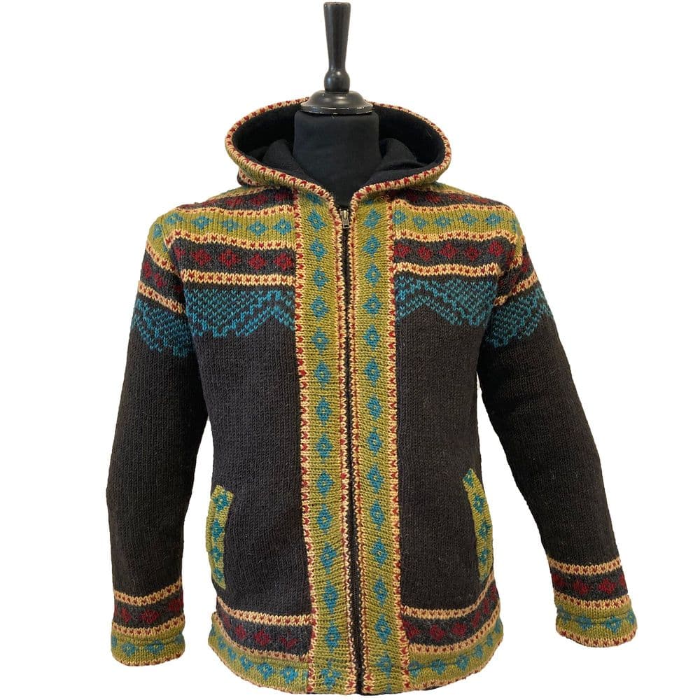 Woollen Knitted Jacket in Nordic Pattern