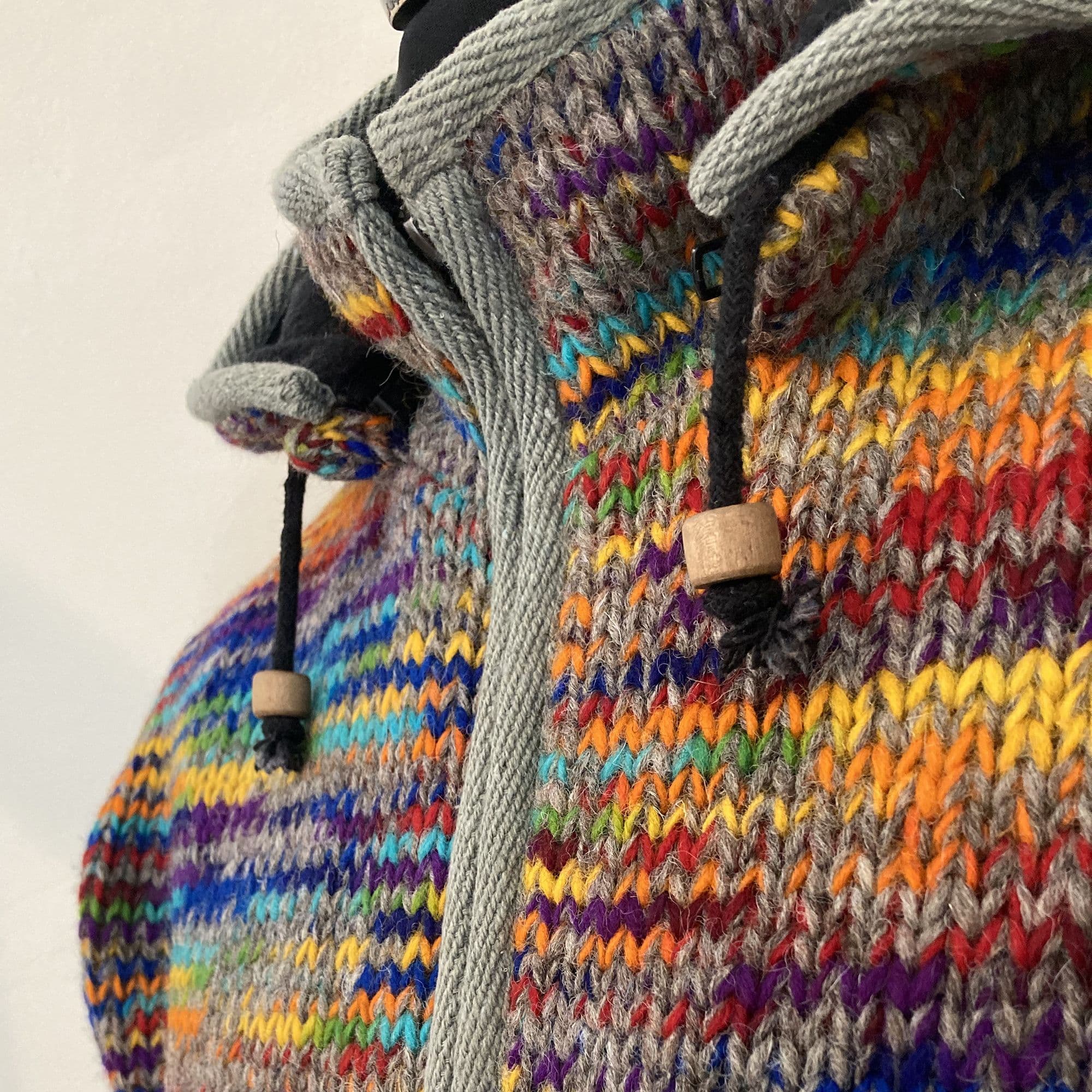 Woollen Rainbow Striped Jacket