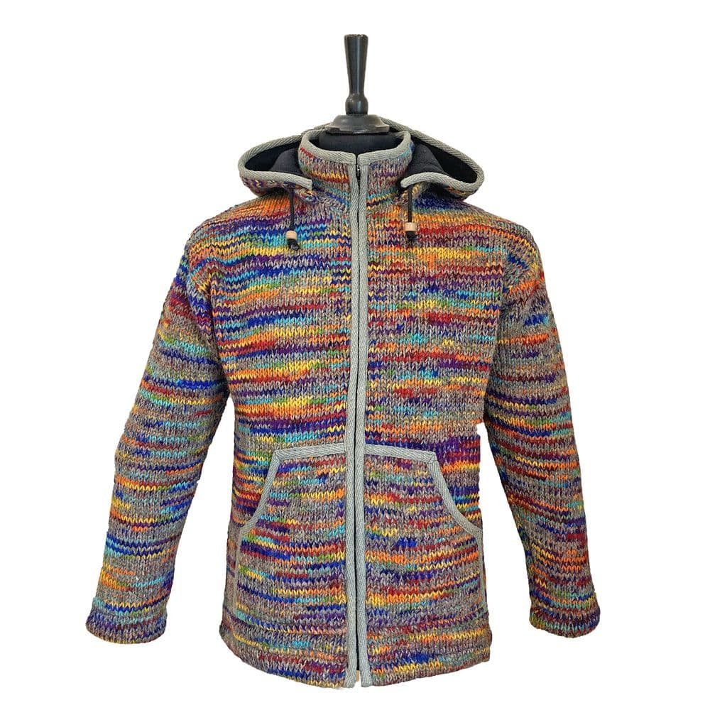 Woollen Rainbow Striped Jacket