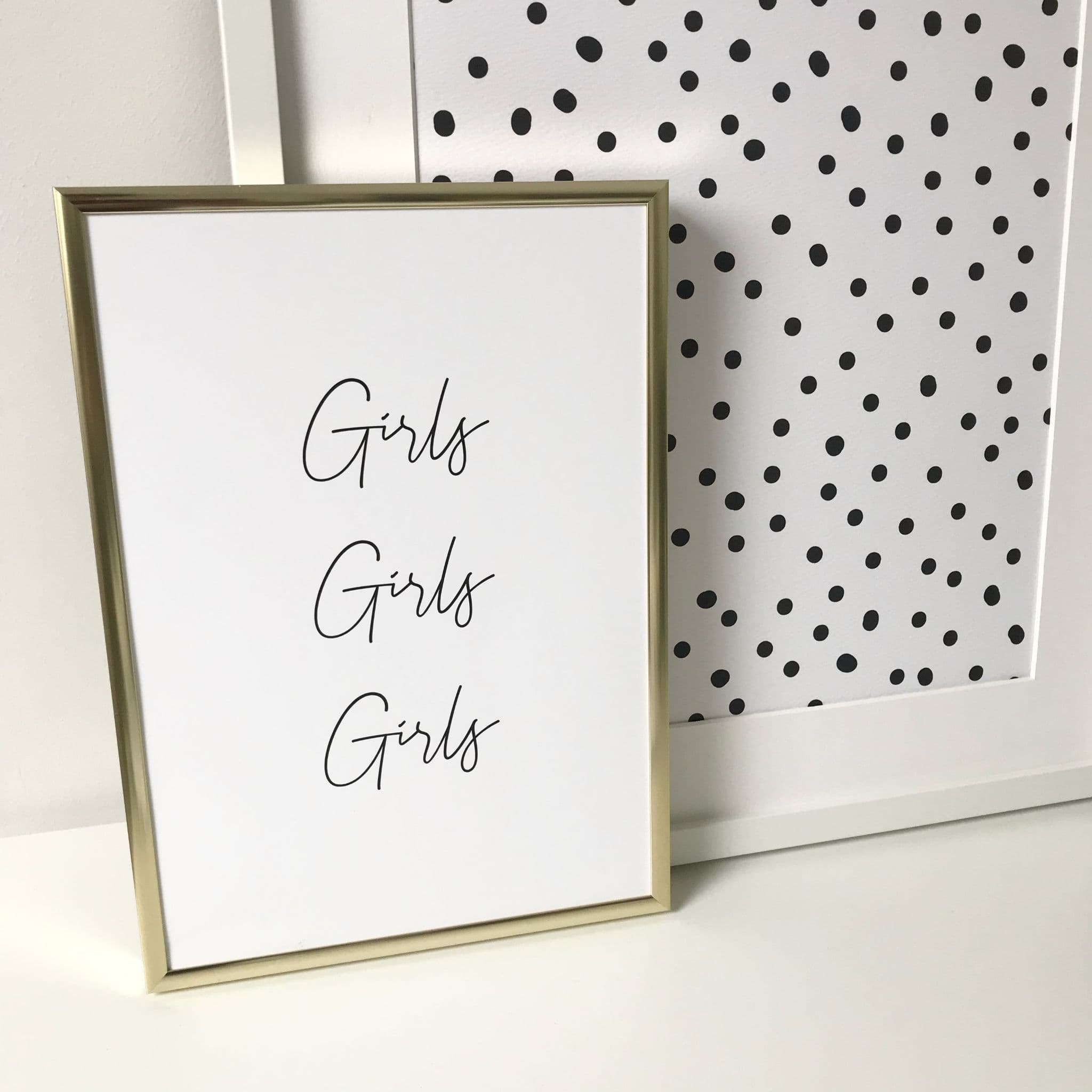 Girls girl girls A4 monochrome