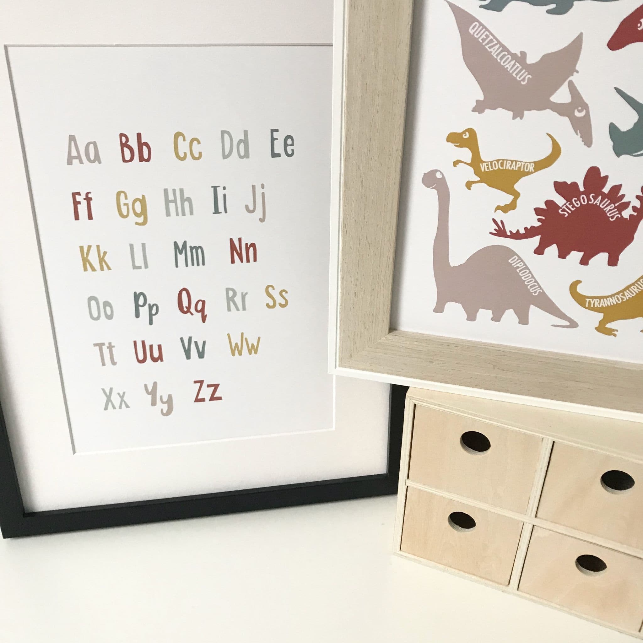 Multicolour deep shades Alphabet A4 print