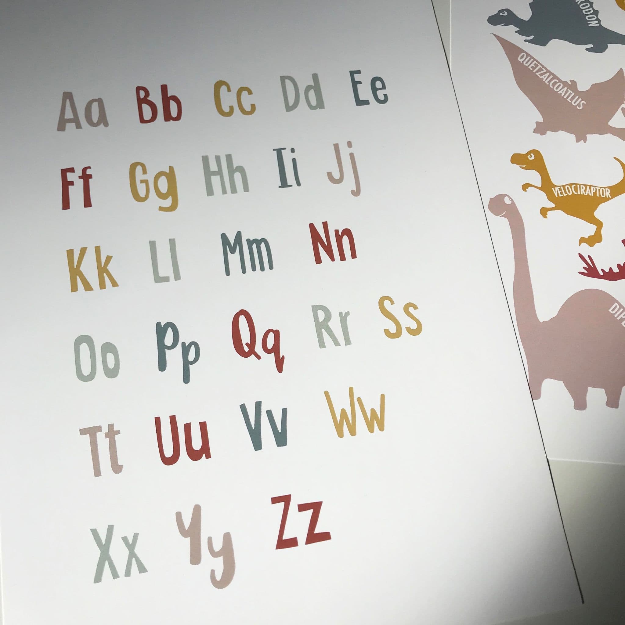 Multicolour deep shades Alphabet A4 print