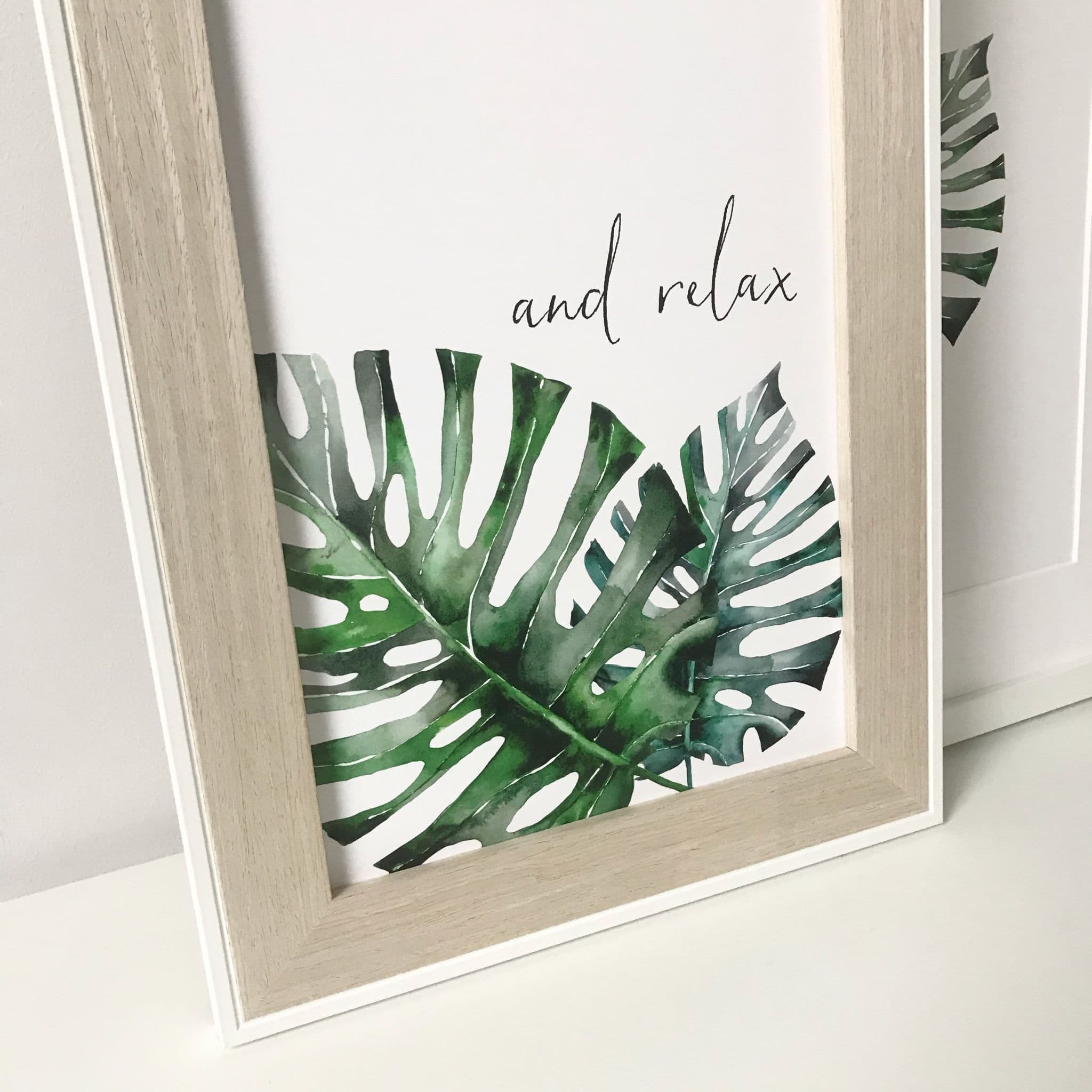 Tropical leaf and relax A3 A4 & A5 prints