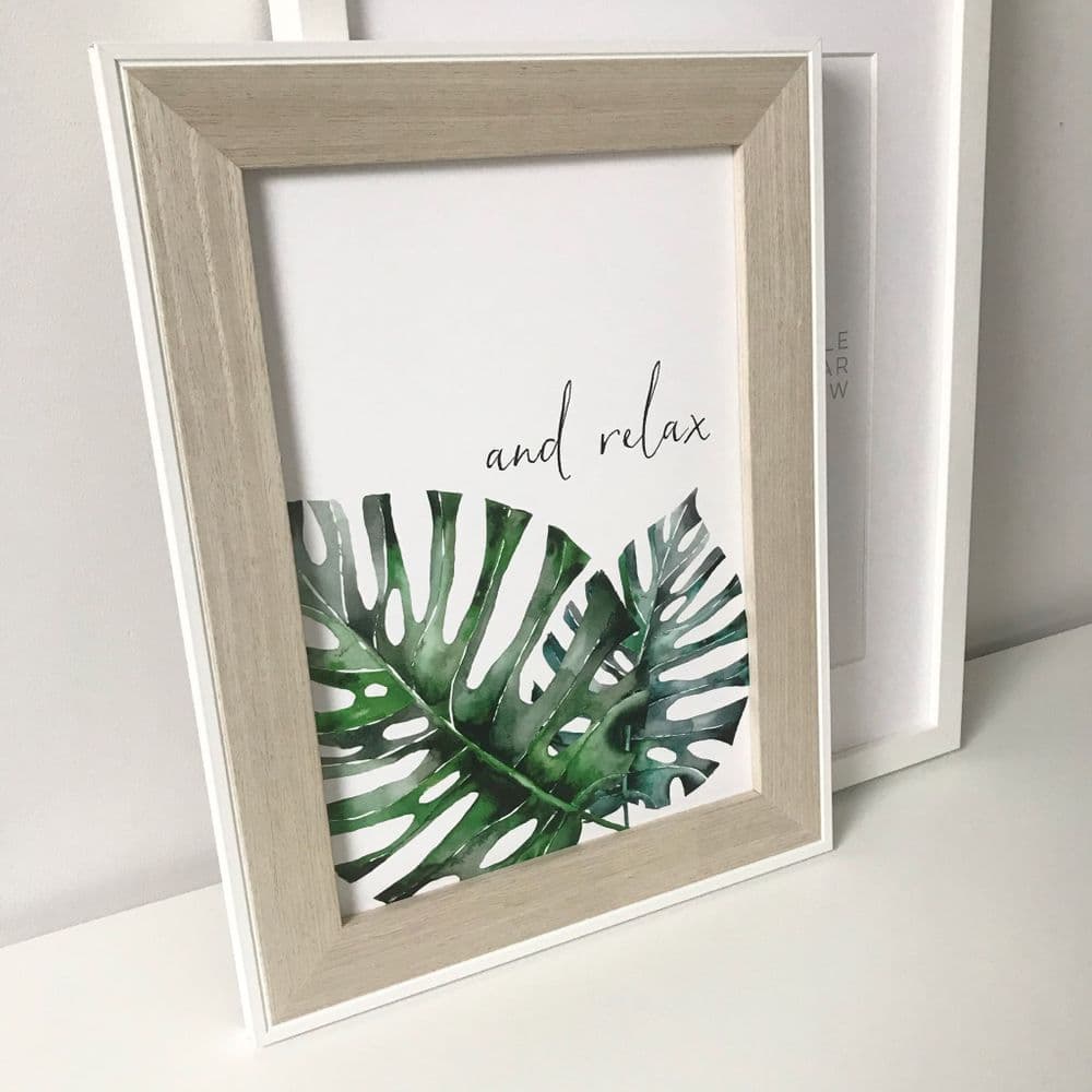 Tropical leaf and relax A3 A4 & A5 prints