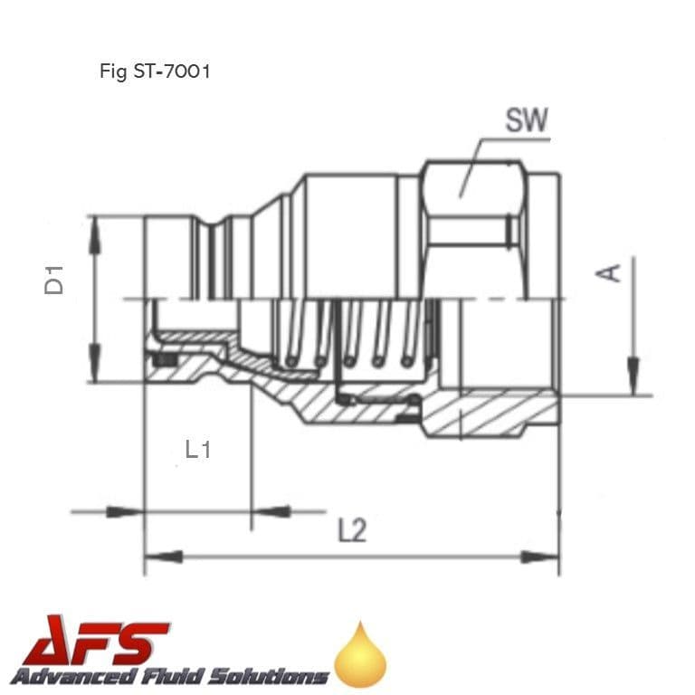 1/2 BSP Flat Face Male Probe Quick Connect Coupling High Pressure Heavy ...