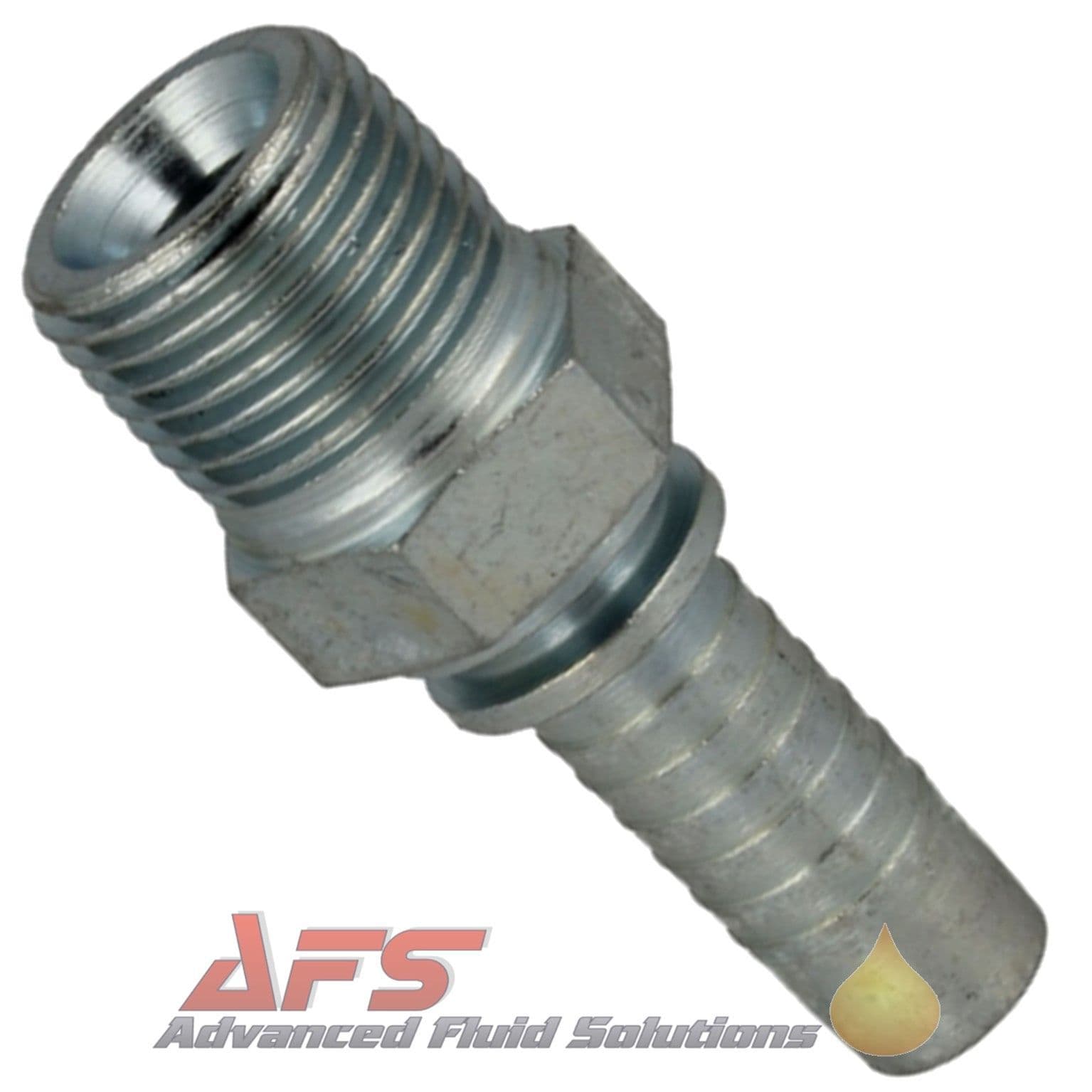 1/2 BSPT Straight Male x 1/2 Hosetail Hydraulic Mild Steel Hose Insert ...