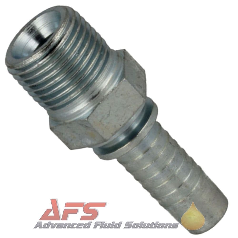 1/2 BSPT Straight Male x 1/2 Hosetail Hydraulic Mild Steel Hose Insert ...