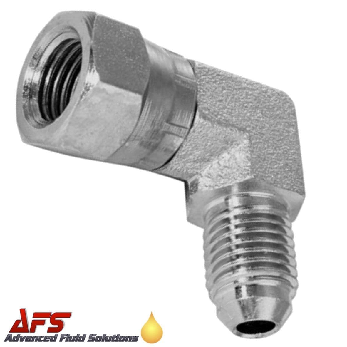 1/2 JIC 90 Degree Compact Elbow - Male x Swivel Female Hydraulic Mild ...