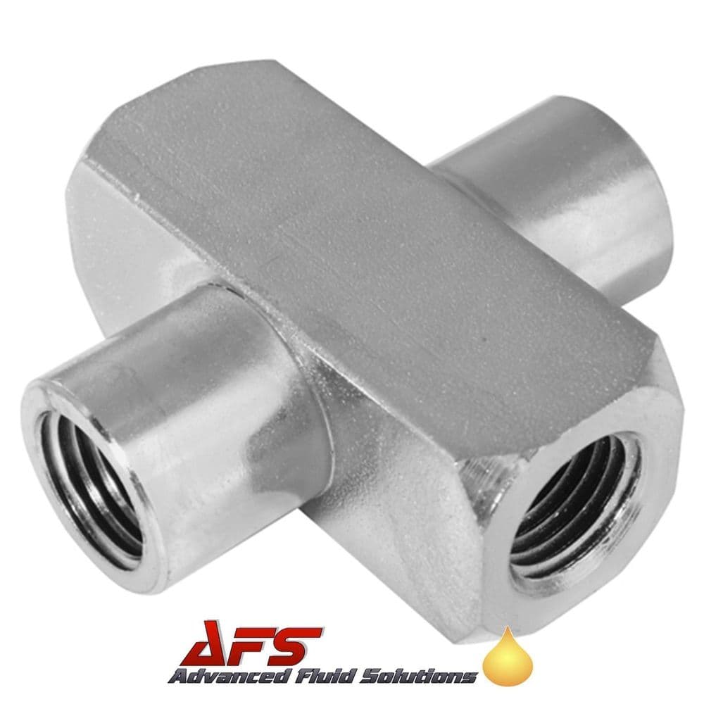 1/2 NPT Fixed Female 4 Way Cross Hydraulic Adaptor Fitting Connector ...