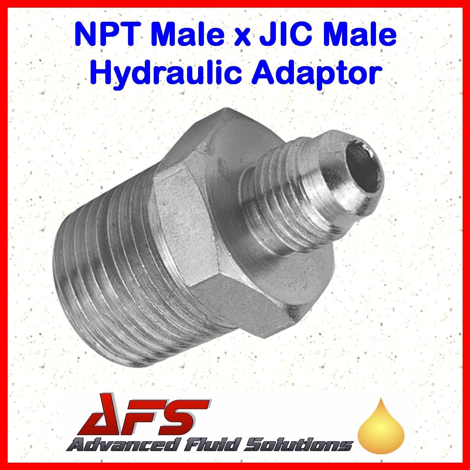 1/2 NPT Male Taper x 3/4 JIC Straight Male Hydraulic Adaptor