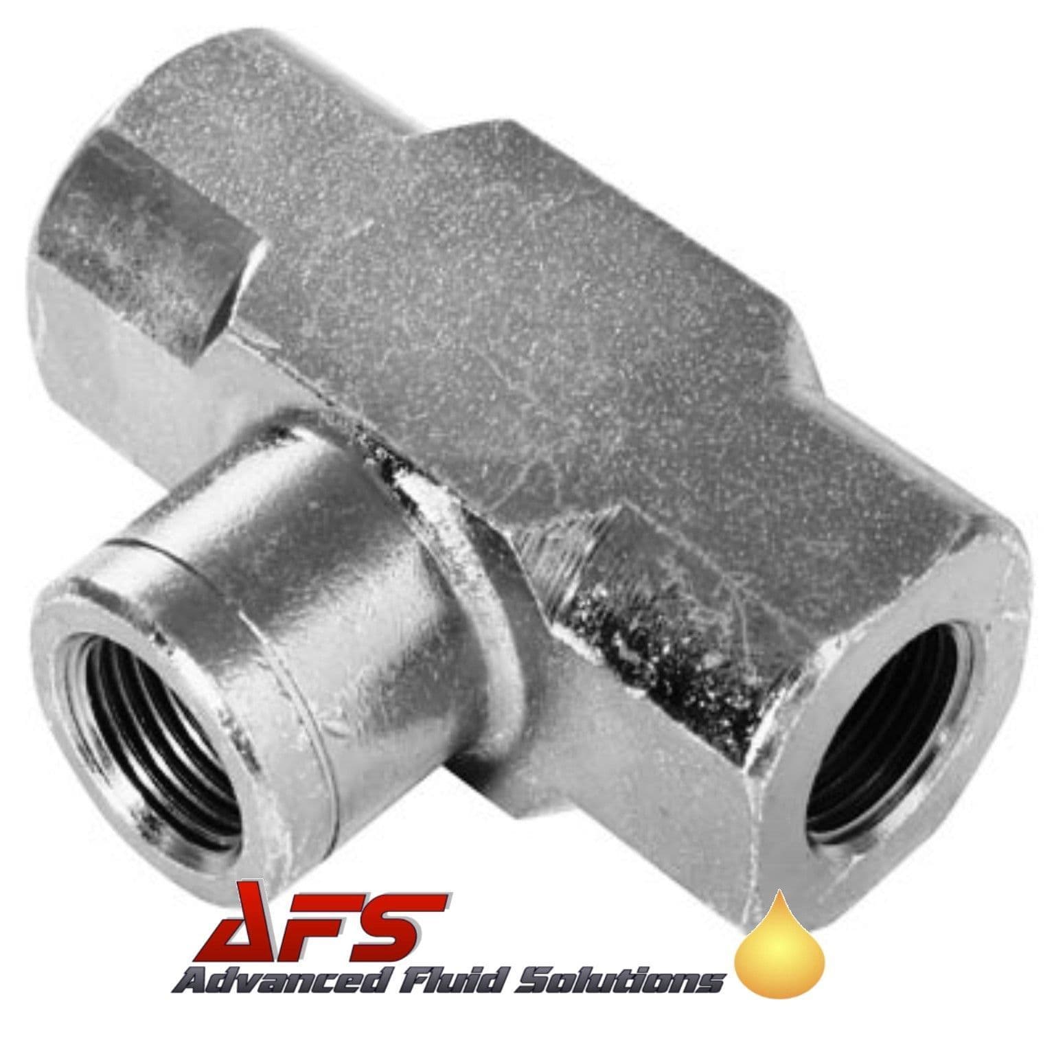 1/4 BSP Fixed Female Equal Tee 3 Way Adaptor Coned