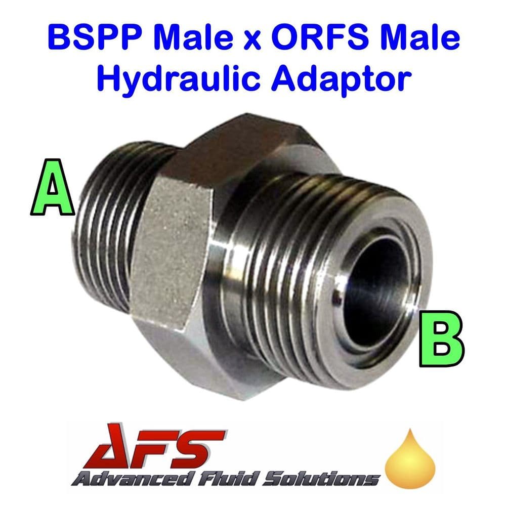 1/4 BSP Male x 11/16 ORFS Male Thread (SAE O-Ring) Straight Hydraulic ...