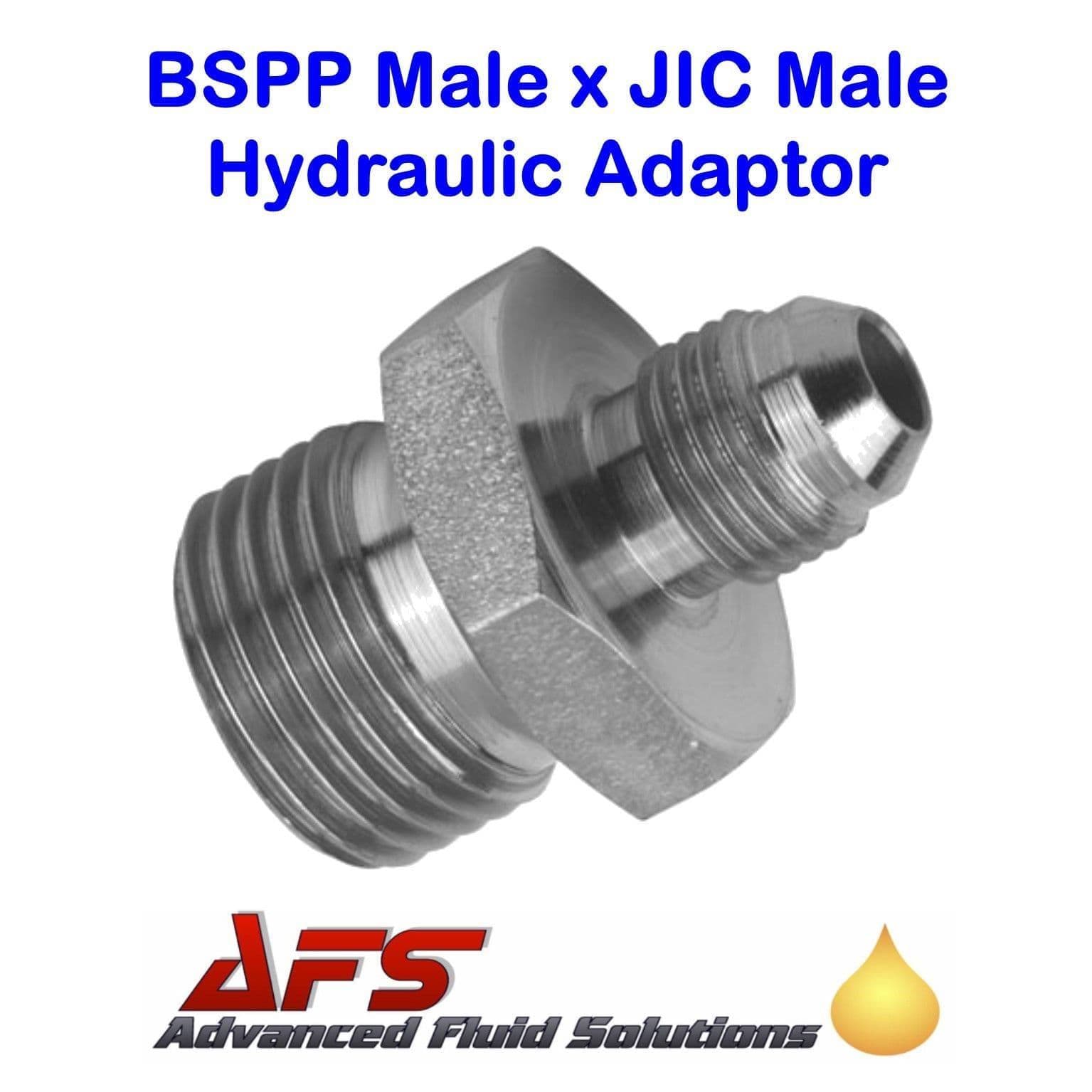 1/4 BSP Male x 3/4 JIC Male Thread Straight Hydraulic Steel Adaptor