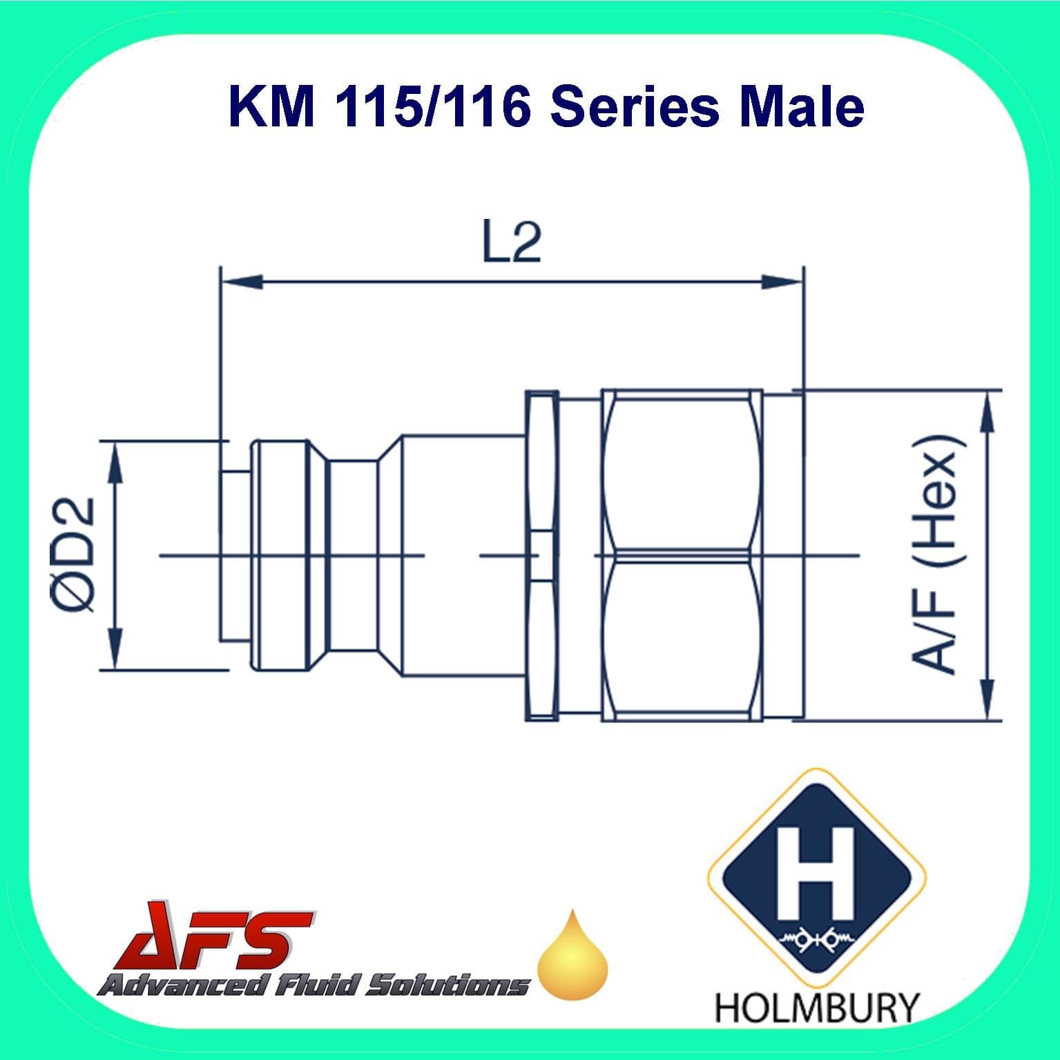 Holmbury 1/4 NPT 1500 BAR KM 116 High Pressure Male Poppet Valve ...