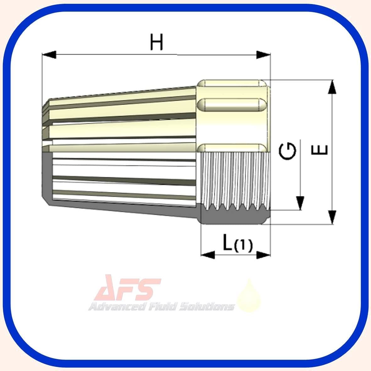 1 1/4 BSP Female Filter PA66 White Polyamide Nylon