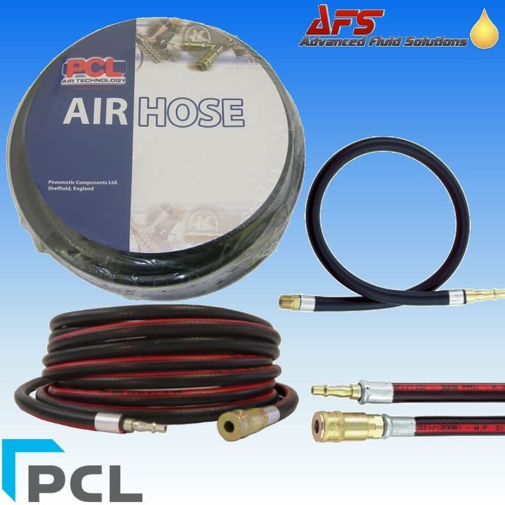 10M x 1/4 6mm I.D Bore PCL Workshop Air Line Hose Assembly with Vertex ...