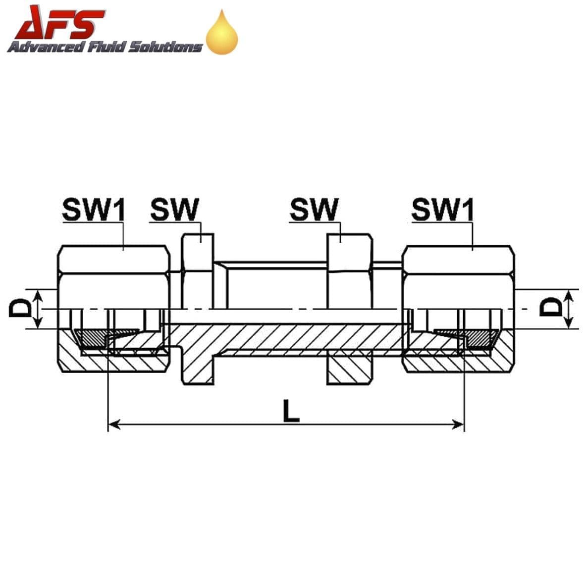 Compression Straight - GR-10/06LL 10mm x 6mm Compression Pipe Fitting