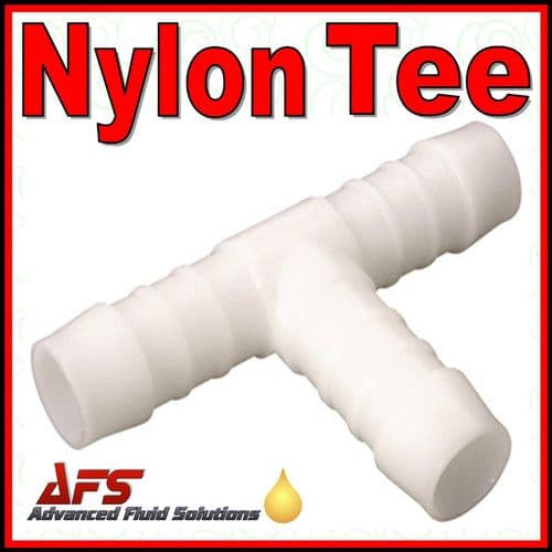12mm 1/2 T Piece White Plastic Hose Joiner Barbed Connector 3 Way Tee