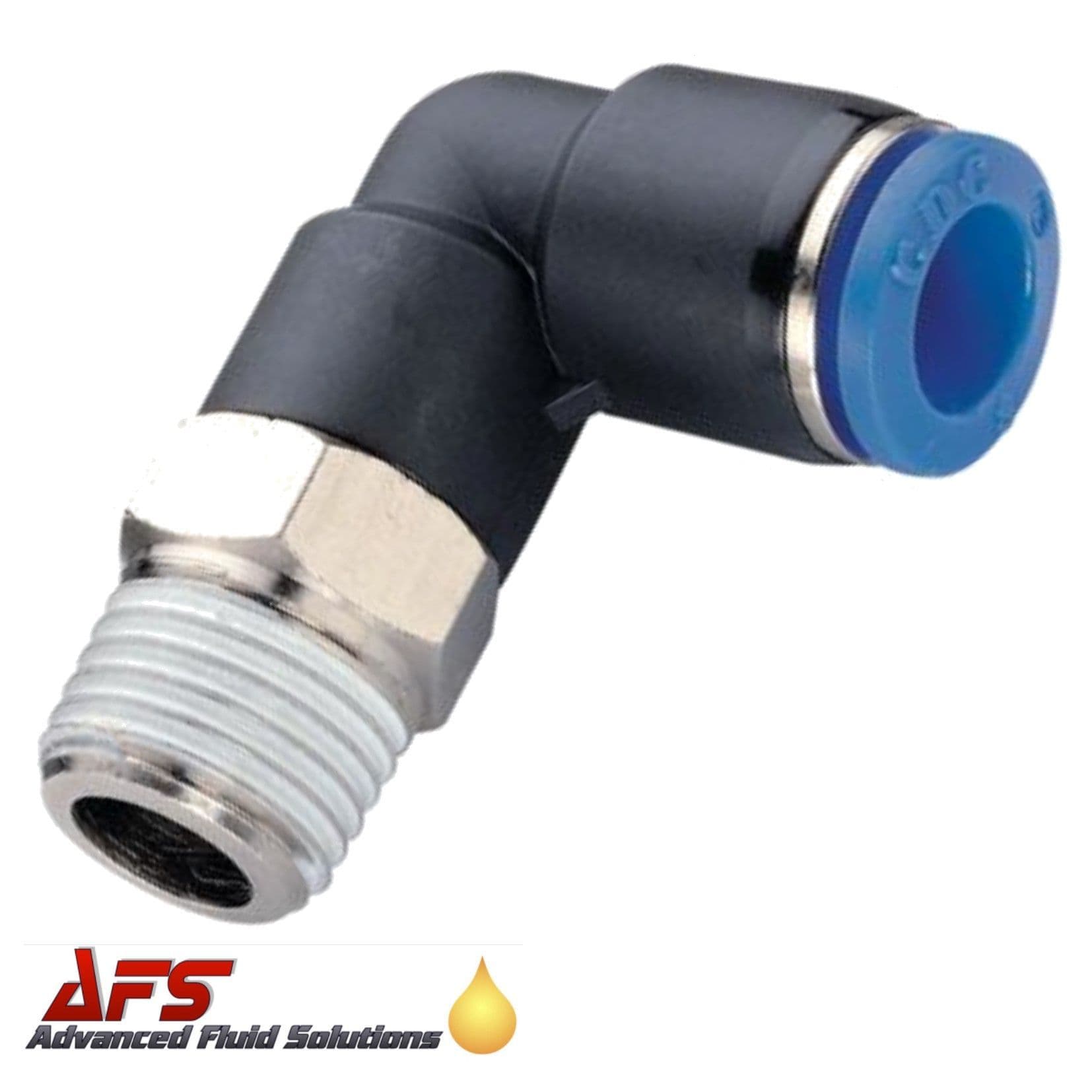 12mm x 1/2 BSPT 90° Male Stud Elbow Push-in Fitting Nylon Pipe/Tube air ...