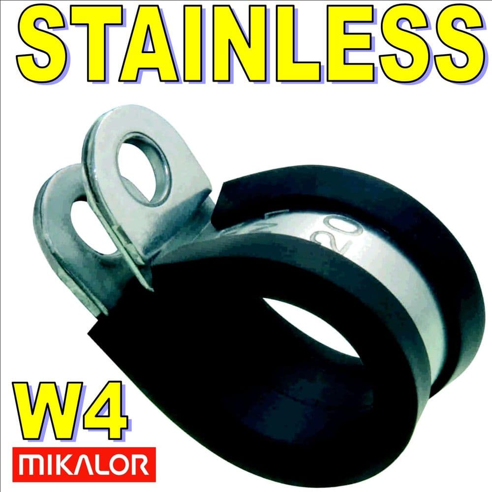 13mm W4 Stainless Steel Rubber Lined P Clip