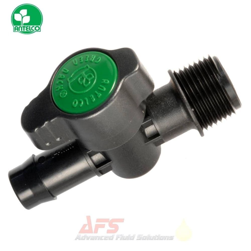 14mm Barb x 1/2 MNPT Green Back Valve - Polypropylene Plastic Flow ...
