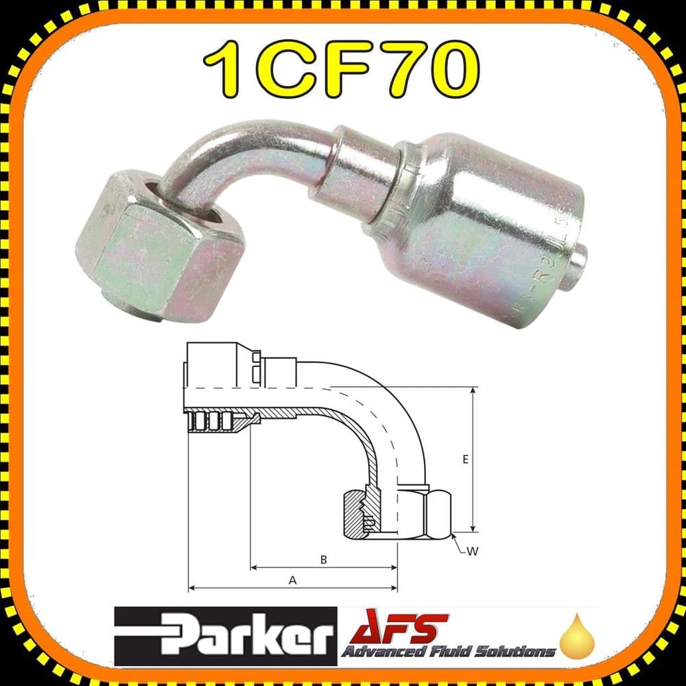 1CF70-22-12 - Female Metric L Swivel O-Ring - 90 Deg Elbow - Parker 70 ...