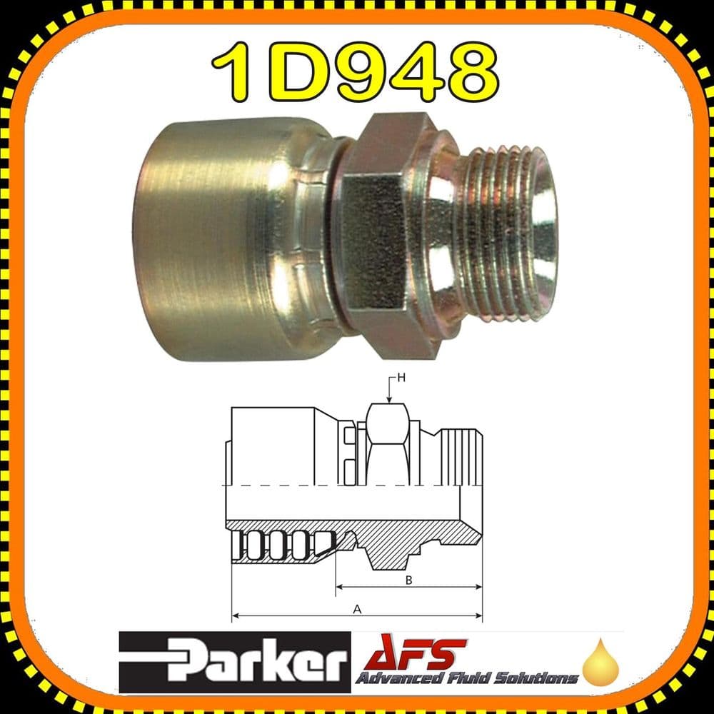 1D948-20-20 - Male BSP Parallel - Rigid - Parker 48 Series