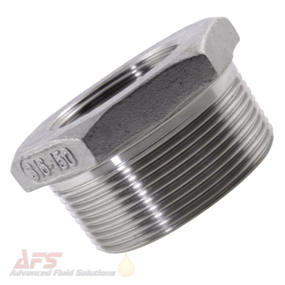 2 BSPT Male x 3/4 BSP Female Reducing Bush - SS 316 Stainless Steel