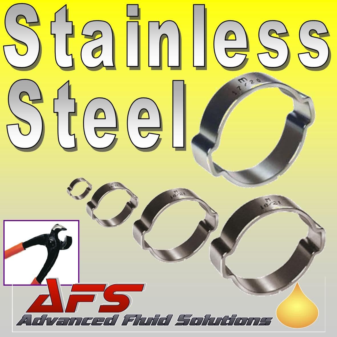 20mm - 23mm Stainless Double Ear O Clips