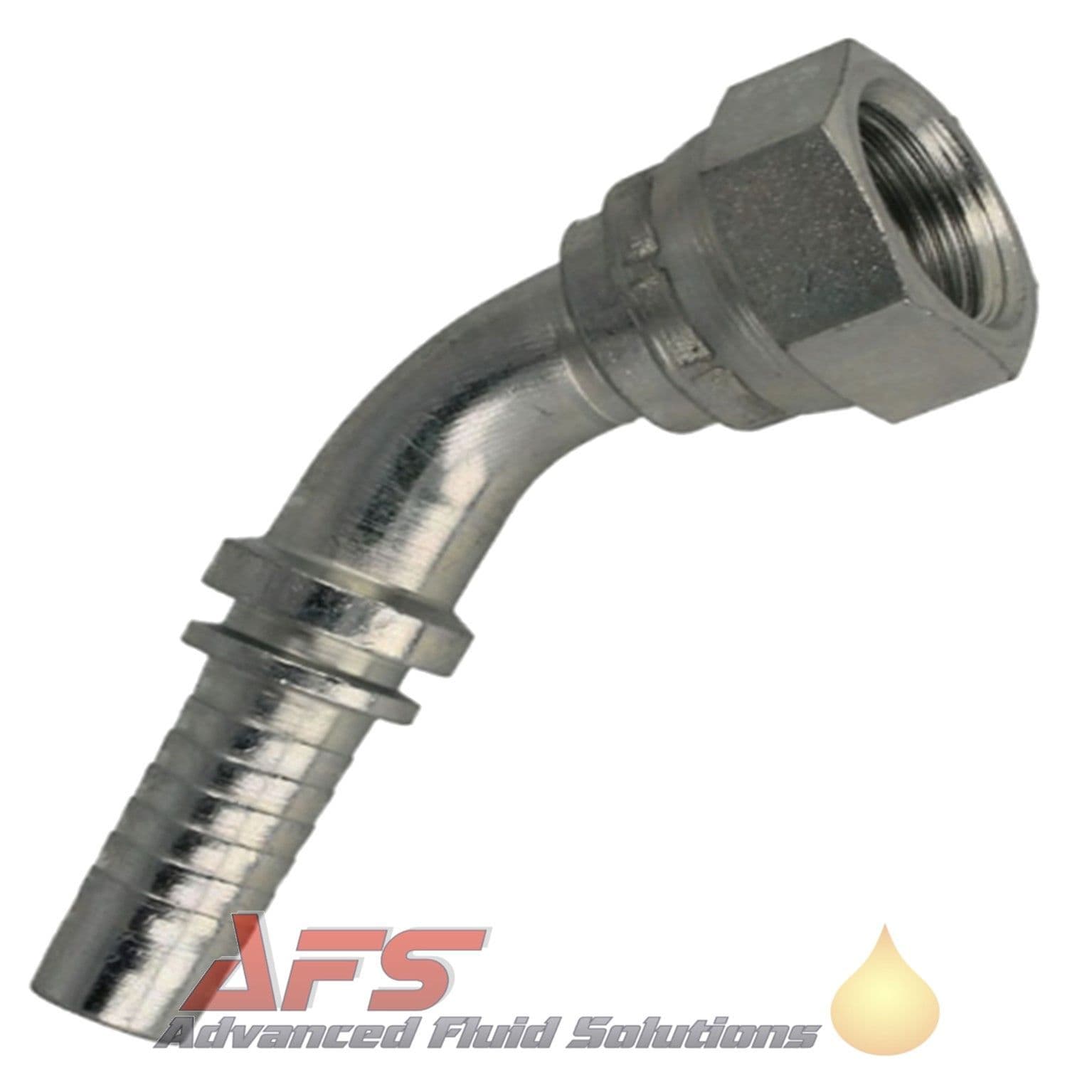 3/4 BSP 45 Degree Swivel Female x 1/2 inch Hosetail Hydraulic Mild ...