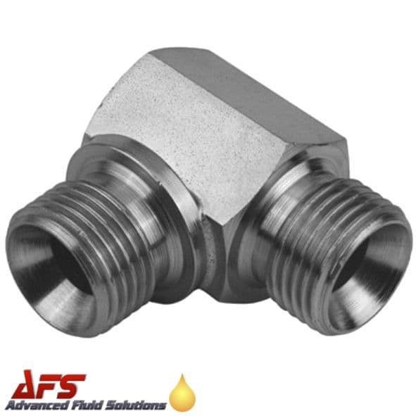 3/4 BSP 90 Degree Compact Elbow - Male x Male Hydraulic Mild Steel Adaptor