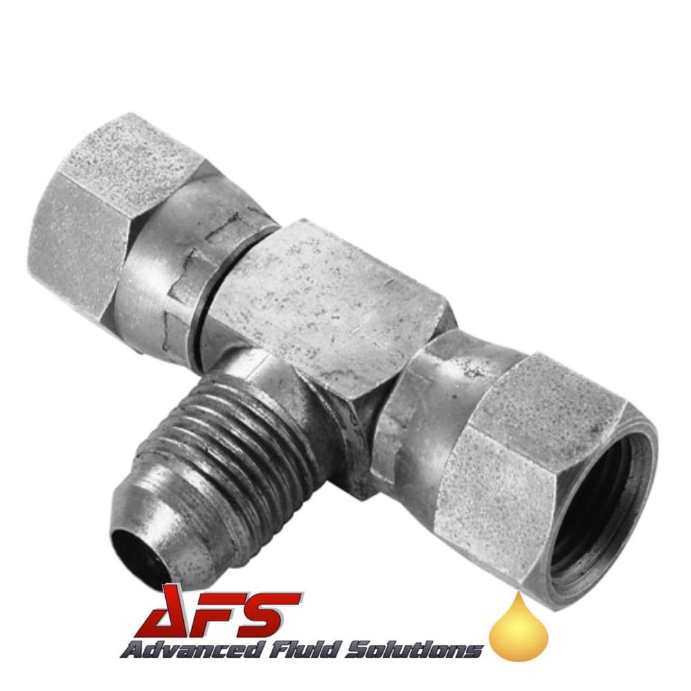 3/4 JIC Swivel Female x Female x Male Tee 3 Way Hydraulic Adaptor ...