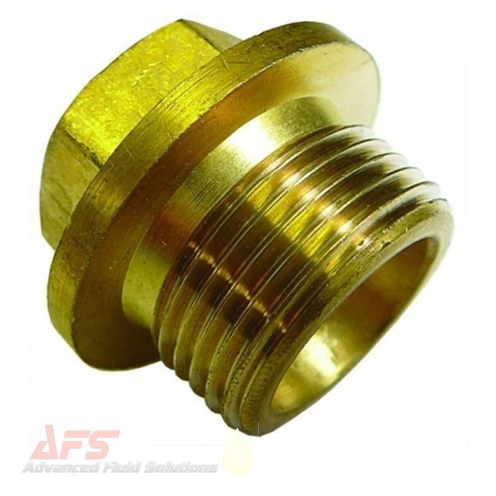 3/8 BSPP Flanged Brass Plug